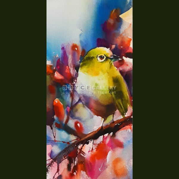 Wax Eye in Blossom – Min Kim Fine Art
